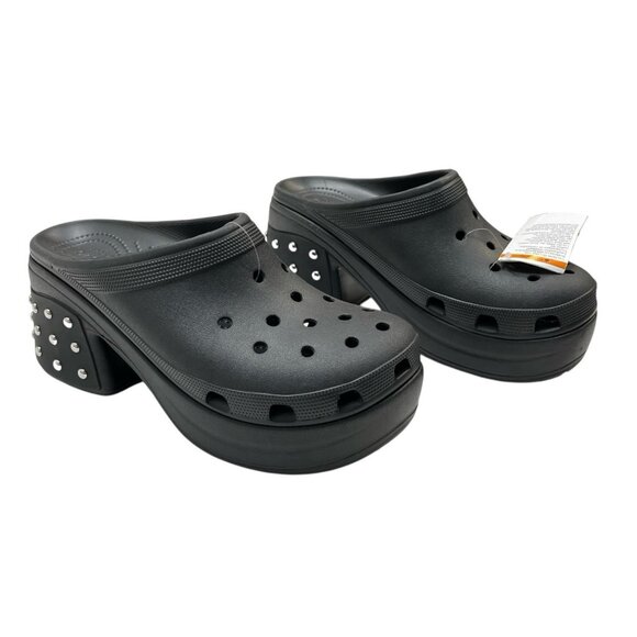 CROCS | Shoes | Crocs Siren Us 2 Black Slip On Platform Studded Block ...